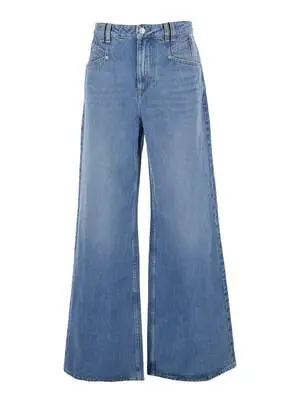 Isabel Marant Étoile Lemony' Blue Jeans With Logo Patch On The Rear In Denim - Multicolor