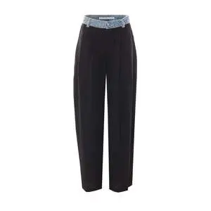 Alexander Wang Mid-rise Wide Leg Denim Pants - Black