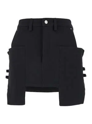 Rick Owens Stefan Black Wool Mini-skirt - Multicolor