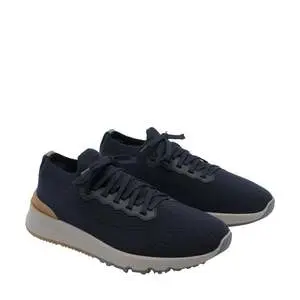Brunello Cucinelli Fabric & Rubber Lace-up Sneakers Made In Italy
