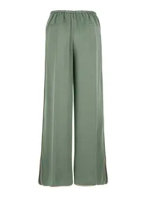 FORTE_FORTE Wide Leg Viscose Blend Pants - Green