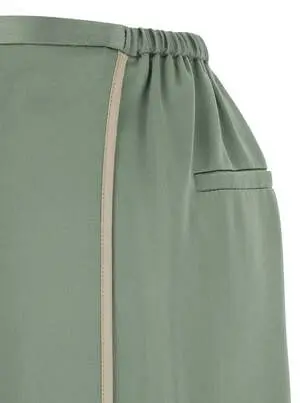 FORTE_FORTE Wide Leg Viscose Blend Pants - Green