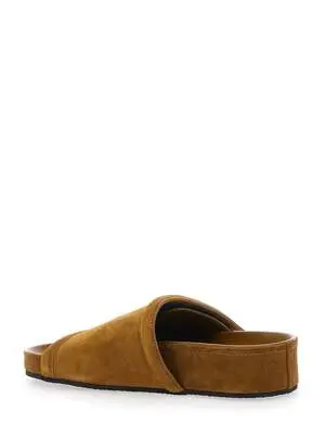 Phoebe Philo Suede Sandals With Adjustable Velcro Strap - Multicolor