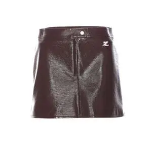 COURREGES Courrèges Vinyl Effect Mini Skirt - Red