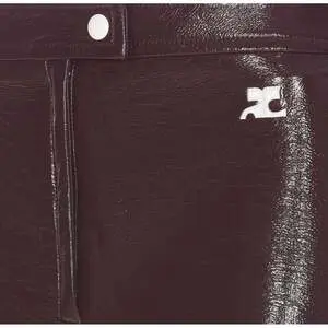 COURREGES Courrèges Vinyl Effect Mini Skirt - Red