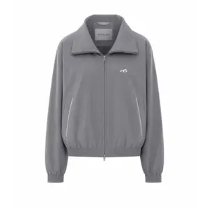 Balenciaga High Waist Logo Track Jacket - Gray