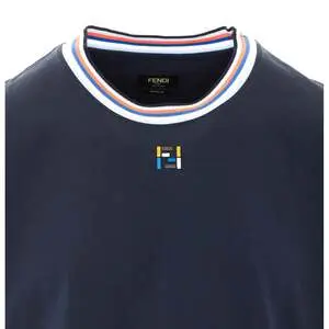 Fendi Multicolor Stripes And Ff Logo T-shirt
