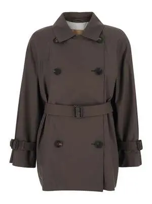 Max Mara Calle Double-breasted Cotton Blend Trench Coat - Brown