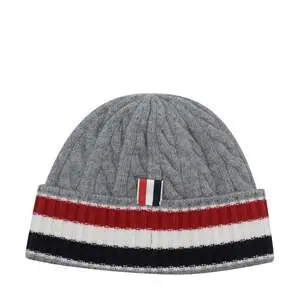 Thom Browne Knitted Logo Hat - Gray