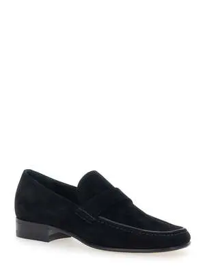 Phoebe Philo Black Pull-on Loafers In Suede