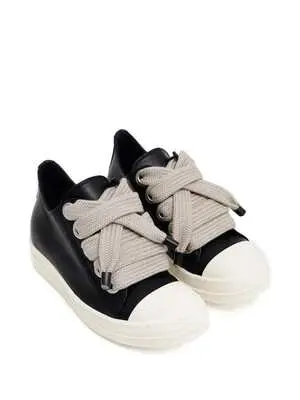 Rick Owens Jumbolace Low Sneakers In Calfskin - Black