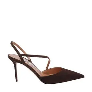 AQUAZZURA Dynasty Suede Pumps - Brown