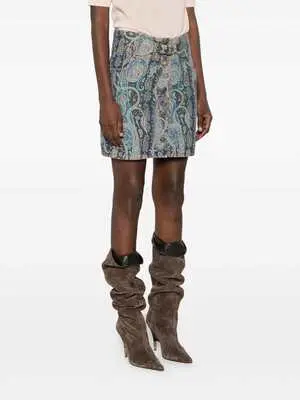 Etro Short Skirt With Buttons - Blue