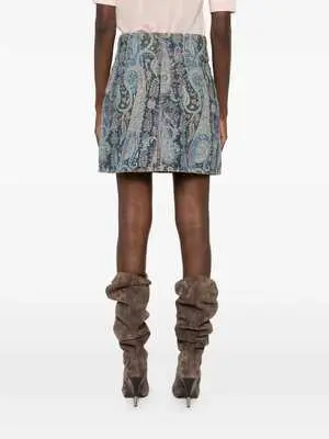 Etro Short Skirt With Buttons - Blue