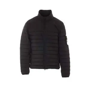 Stone Island Seamless Tunnel Nylon Logo Down Jacket - Black