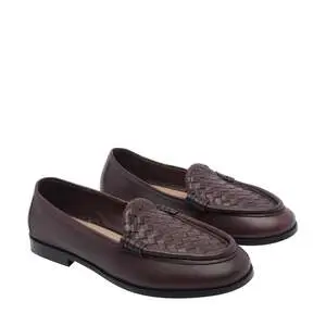 Bottega Veneta Woven Leather Loafers - Red