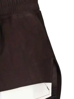 Rick Owens Fog Boxer Leather Shorts