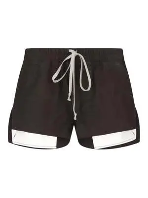 Rick Owens Fog Boxer Leather Shorts - Brown