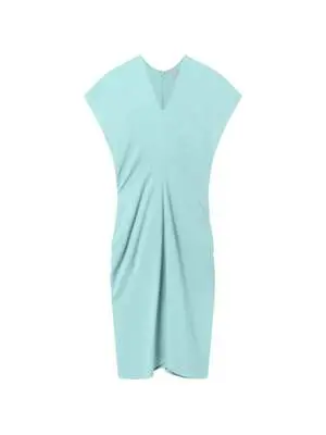 Stella McCartney Midi Dress With V-neck And Drape - Blue