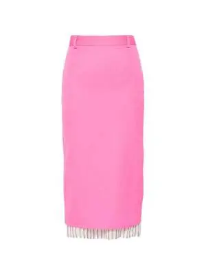 Attico Midi Skirt With Striped Hem - Multicolor