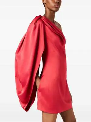 Stella McCartney One-shoulder Satin Dress - Red
