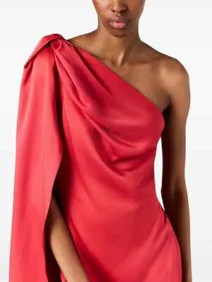 Stella McCartney One-shoulder Satin Dress - Red