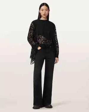 ALLSAINTS Malorie Asymmetrical Long Sleeve Top