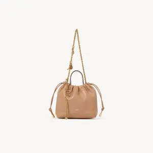 Chloé Mini Icons Shoulder Bag With Chain In Soft Leather - Light Tan