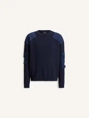 Balmain Wool Vintage Utility Jumper - Blue