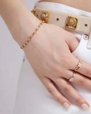 Ring Concierge Fluted Lab Diamond Station Bracelet