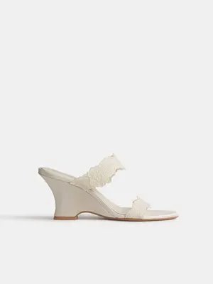REFORMATION Fiorella Wedge Sandal - Ivory