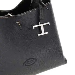 TOD'S Grained Leather Micro Shopping Bag - Black
