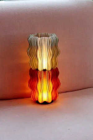 WOOJ DESIGN Cordless Mini Wavy Lamp - Amber