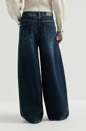 Brunello Cucinelli Authentic Wide Trousers With Monili