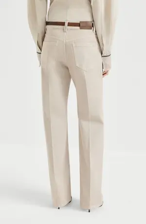 Brunello Cucinelli Dyed Denim Loose Fit Trousers