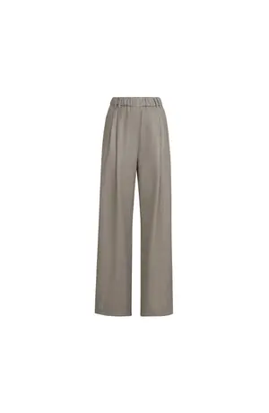Brunello Cucinelli Virgin Wool Pinstripe Track Trousers With Monili Embellishment - Silver