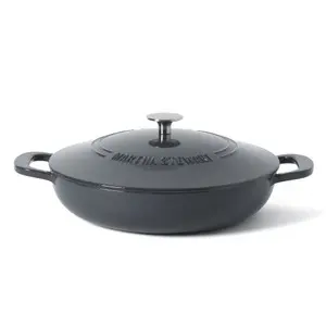 MARTHA STEWART Gatwick 3.5-quart Enameled Cast Iron Braiser With Lid - Grey