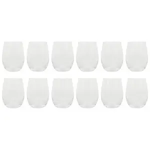 GIBSON HOME Bellini Glass All Purpose Stemless Drinking Glasses Set - Clear