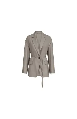 Brunello Cucinelli Sparkling Virgin Wool Pinstripe Blazer With Monili