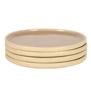 GIBSON ELITE Port Gaia Dinner Platesreactive Glaze Dish Set Beige