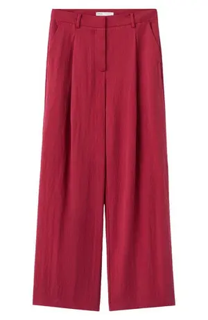 Mango Tailored Wide-leg Pleated Pants