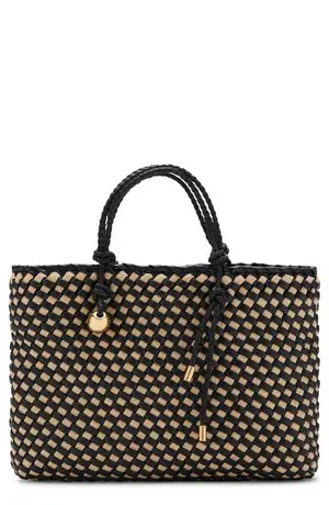 Mango Natural Fiber Tote - Black