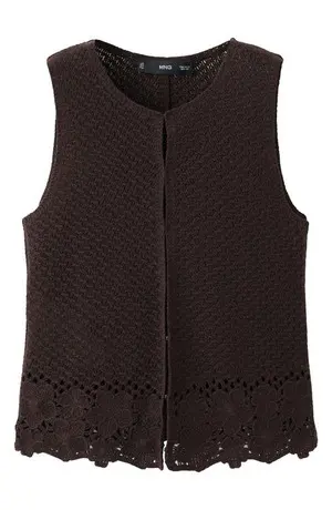 Mango Open Stitch Sweater Vest