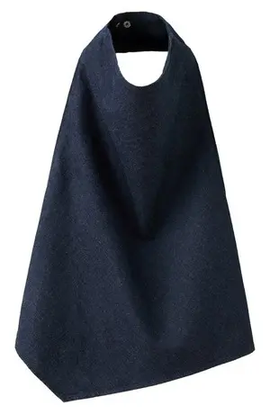 Mango Cowl Halter Neck Open Back Denim Top