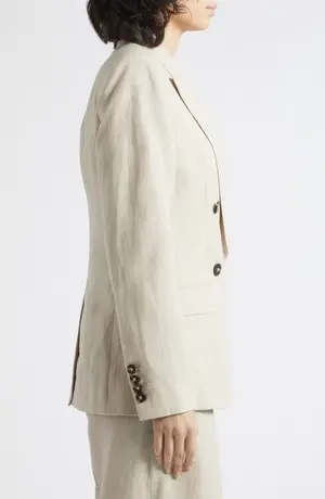 REISS Kit Double Breasted Linen Blazer