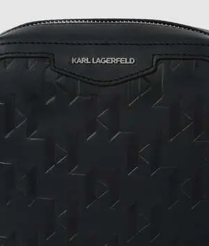 Karl Lagerfeld K/loom Leather Crossbody Bag - Black