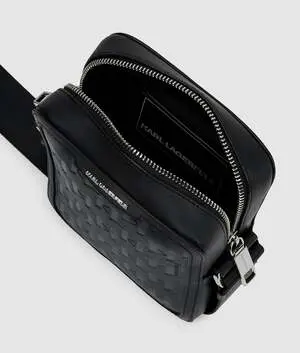 Karl Lagerfeld K/loom Leather Crossbody Bag - Black