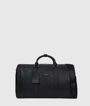 Karl Lagerfeld K/loom Leather Weekender Bag - Black