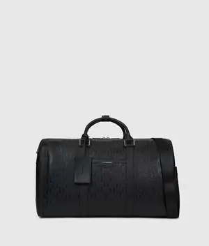Karl Lagerfeld K/loom Leather Weekender Bag - Black
