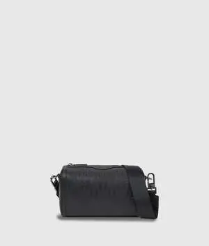 Karl Lagerfeld K/loom Leather Mini Barrel Bag - Black